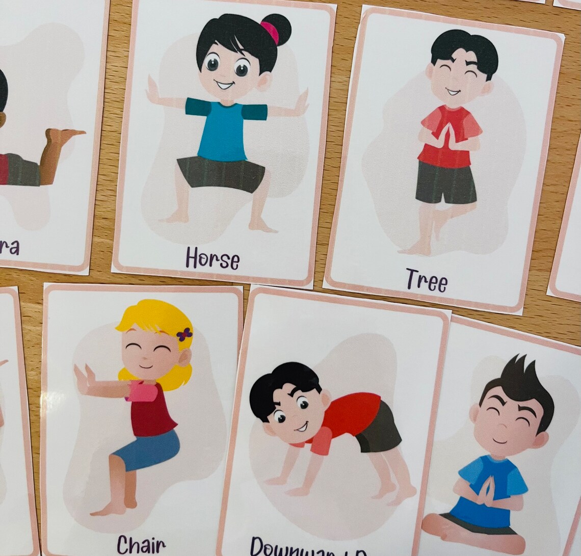 Kids Yoga Cards Childrens Yoga Pose Brain Breaks Flash - Etsy