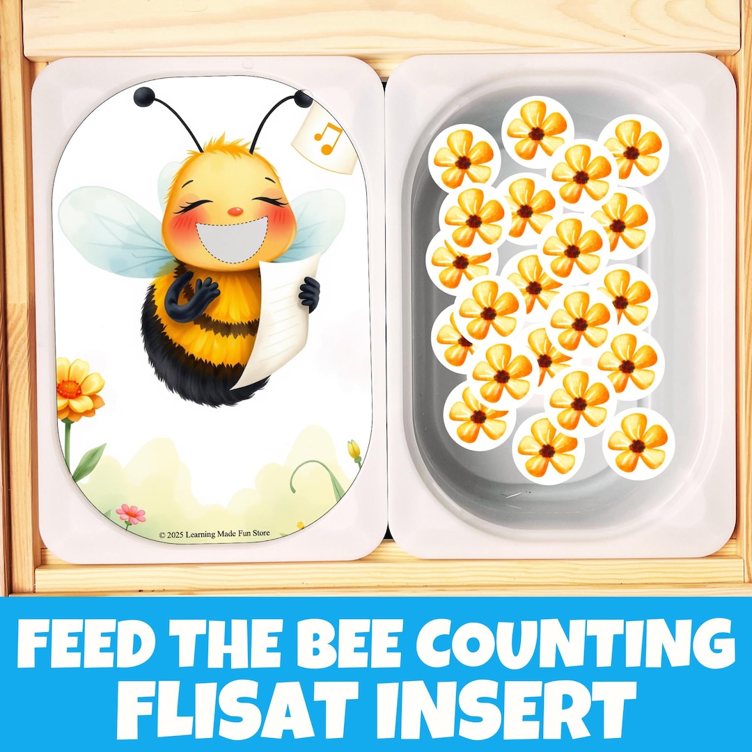Feed the Bee Flisat Insert – Printable Counting Game for Preschool and ...