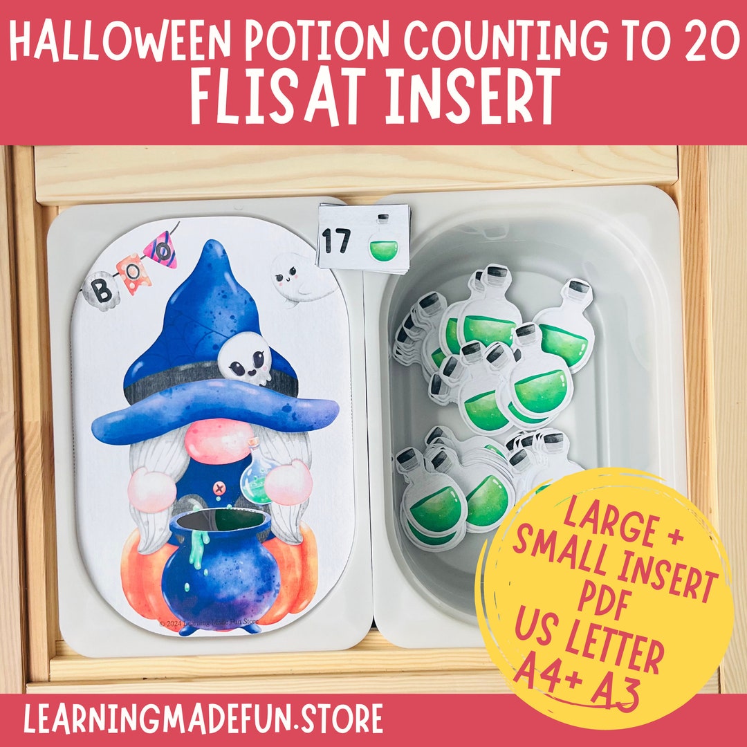 Halloween Potion Counting to 20 Printable Flisat Insert, Trofast Insert ...