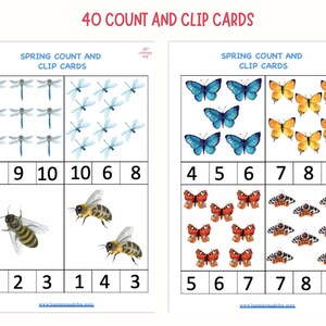Montessori Spring Count Clip Cards: Numbers 1-10 (printable) - Etsy