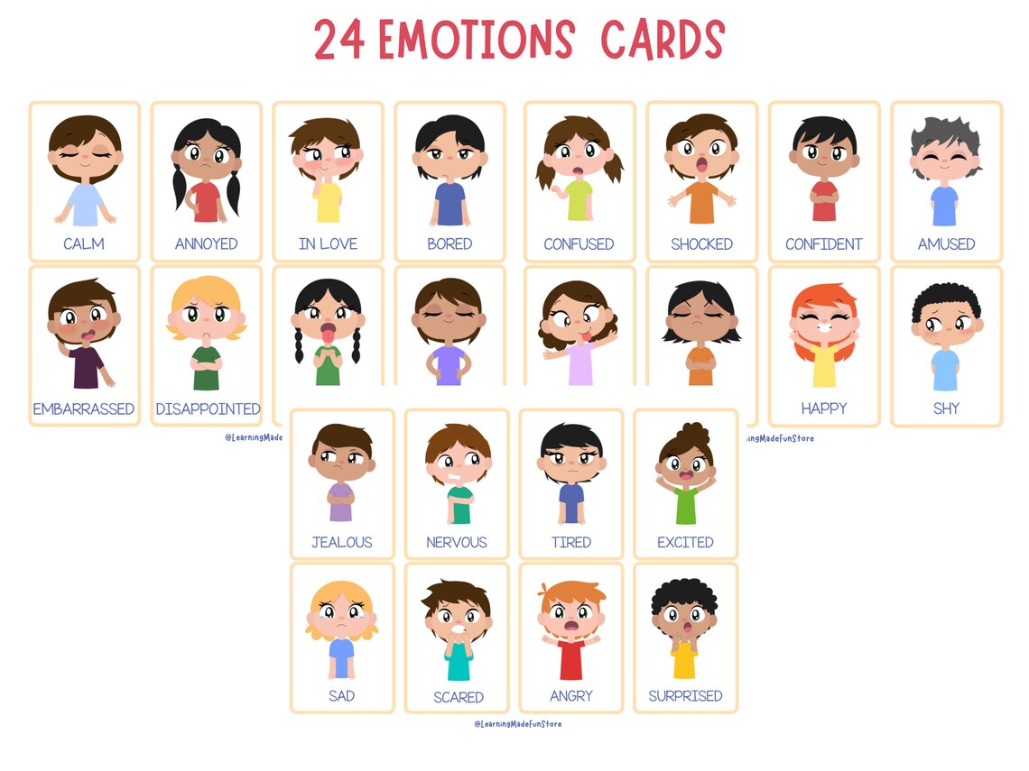 Emotions Flashcards Kids Feelings Cards Emotions Printable - Etsy