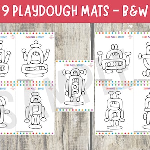Robot Play Dough Mats: Fine Motor Skills Activity (digital Download) - Etsy