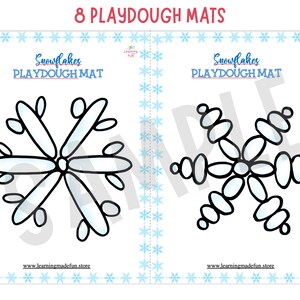 Snowflakes Play Dough Mats, Printable Play Doh Toddler Activities ...