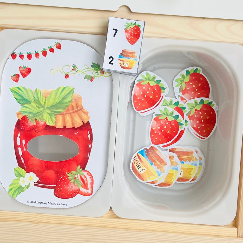 Strawberry Jam Flisat Insert, Counting Activity (printable) - Etsy