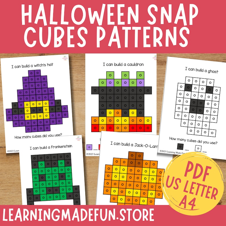 Halloween Snap Cubes Task Cards: Math Game Printable (PDF) - Etsy