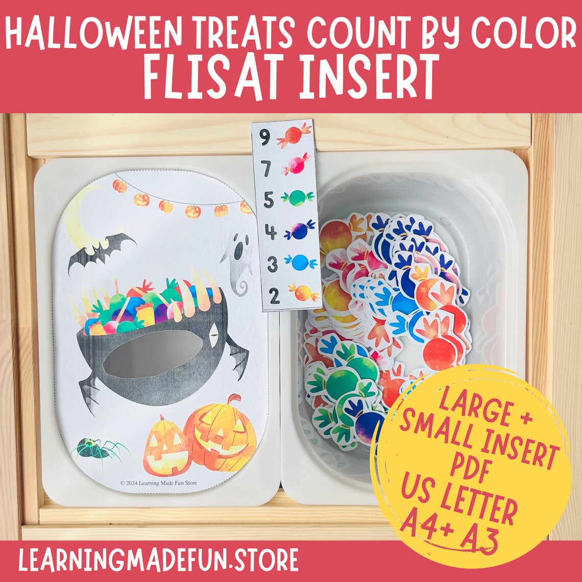 Halloween Candy Count Flisat Insert, Preschool Printable (digital ...