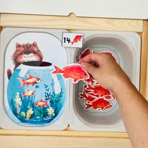 Fish Tank Counting to 20, Printable Flisat Insert, Trofast Insert ...