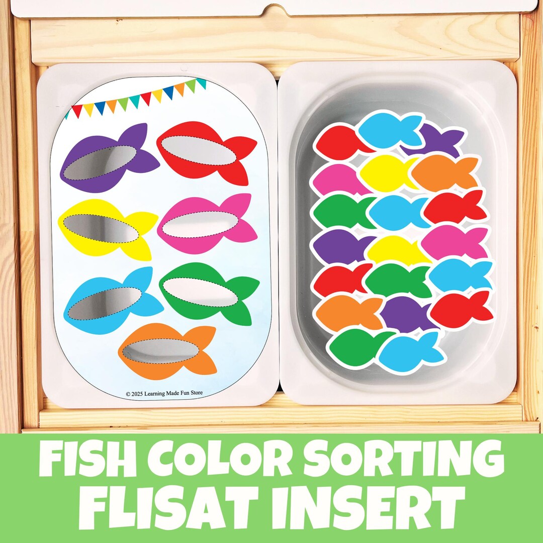 Fish Color Sorting Game | Printable Flisat Insert for Preschool ...