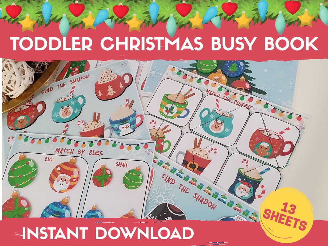 Christmas Busy Book for Toddlers, Busy Book Printable, Learning Binder ...