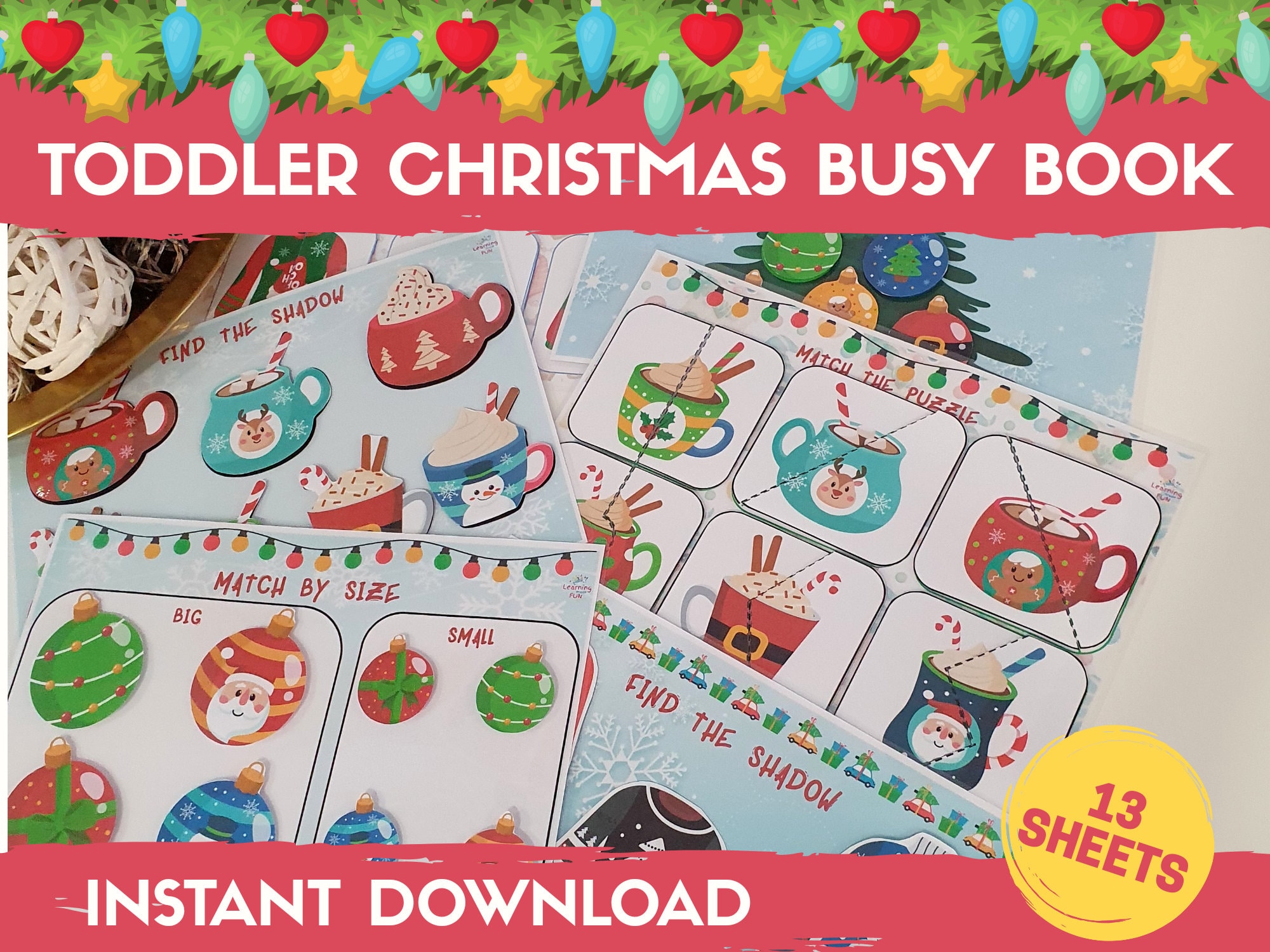 Christmas Busy Book for Toddlers Busy Book Printable | Etsy