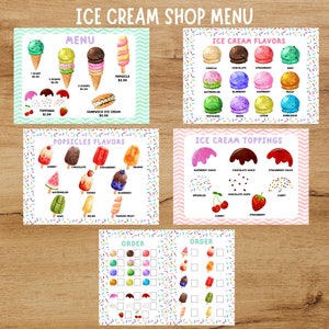Ice Cream Shop Pretend Play Kit, Summer Dramatic Play, Preschool ...
