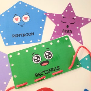 Shapes Printable Lacing Cards, Toddler Fine Motor Skill Activity ...