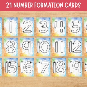 Numbers Formation Flash Cards: Tracing for Preschool (digital Download ...