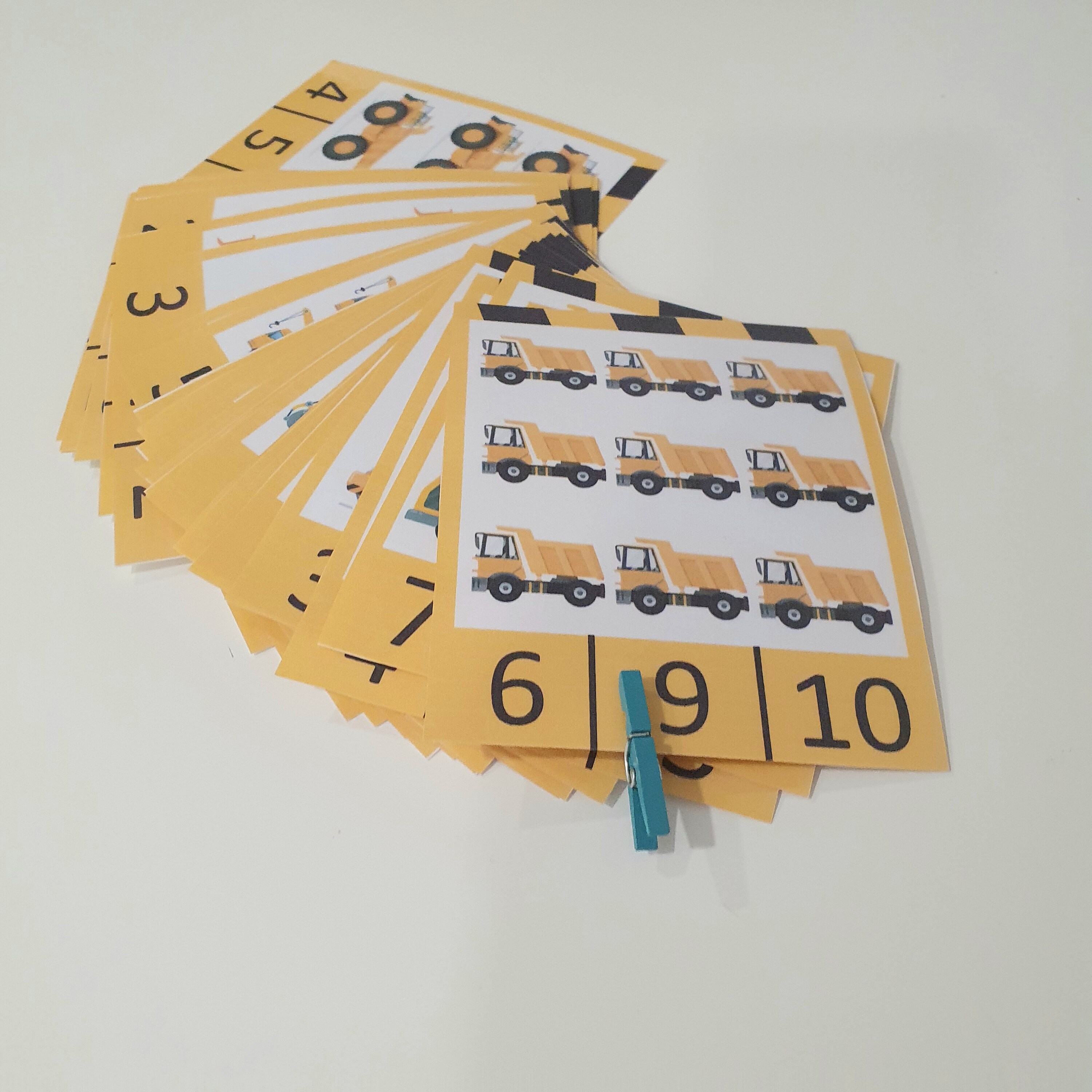 Construction Count Clip Cards Numbers 1-20 Count and Clip | Etsy