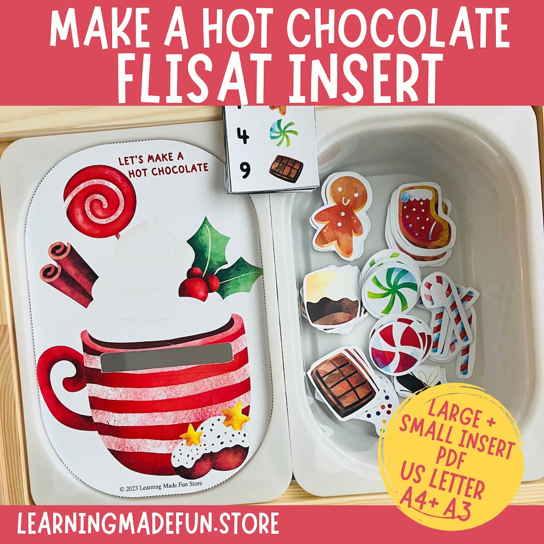 Christmas Make a Hot Chocolate Count, Printable Flisat Insert, Trofast ...