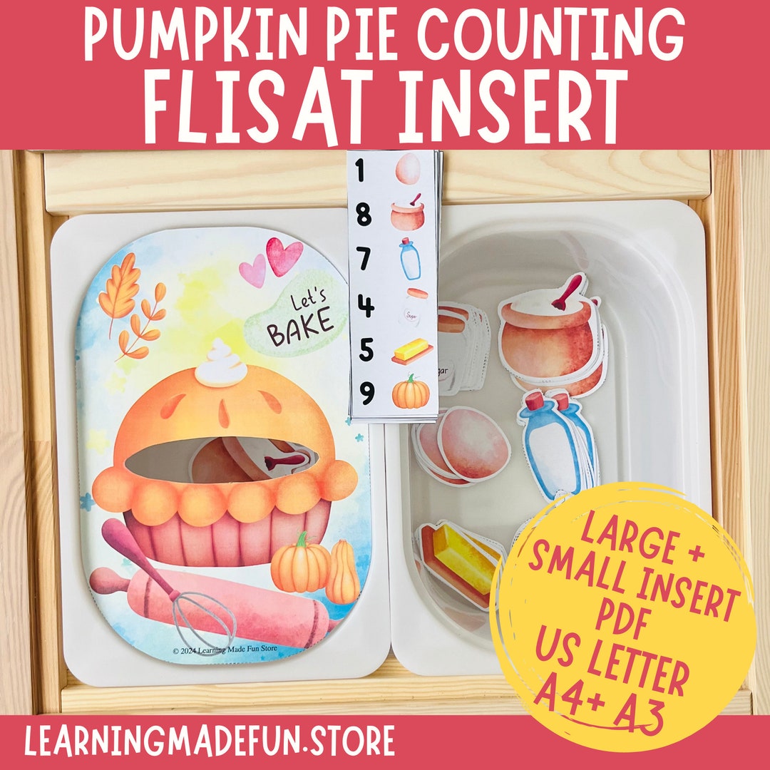 Pumpkin Pie Counting, Printable Flisat Insert, Trofast Insert ...