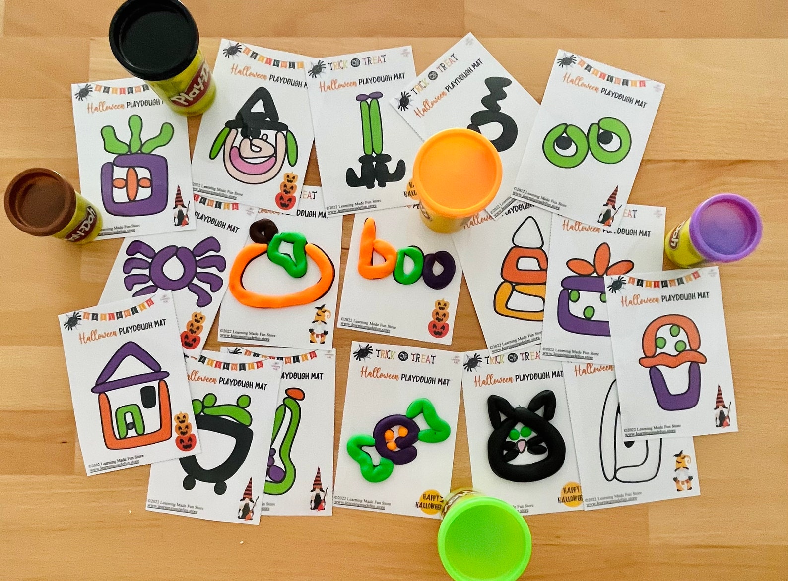 Halloween Play Dough Mats Printable Play Doh Toddler - Etsy
