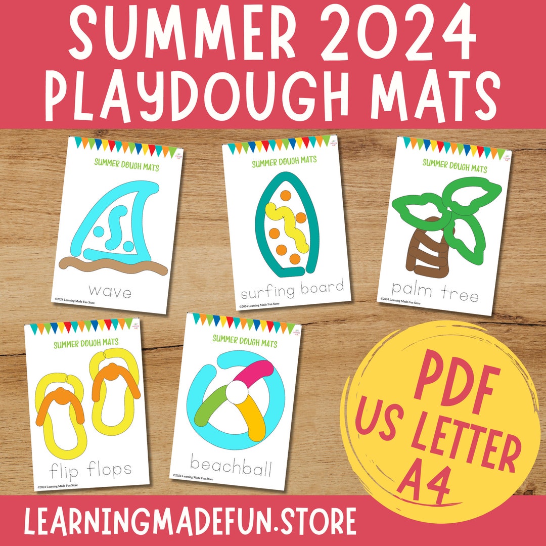 Summer Play Dough Mats Fine Motor Skills Visual Cards Play Doh Mats ...
