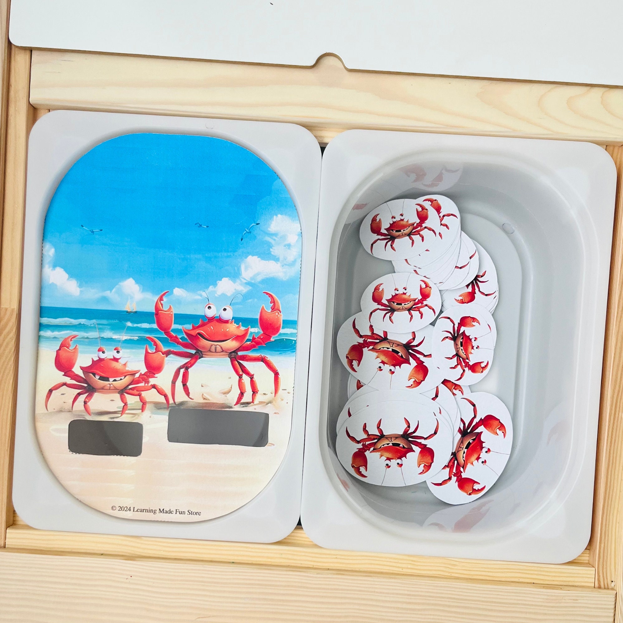 Crabs Sort Size, Printable Flisat Insert, Trofast Insert, Preschool ...