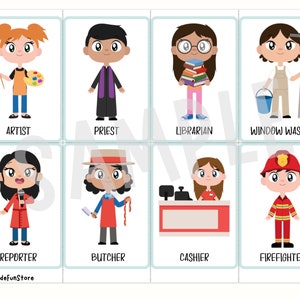 Professions Flash Cards: Community Helpers Learning (PDF) - Etsy