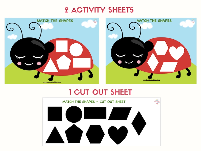 Ladybug Shapes Matching Activity: Printable Busy Book (PDF) - Etsy