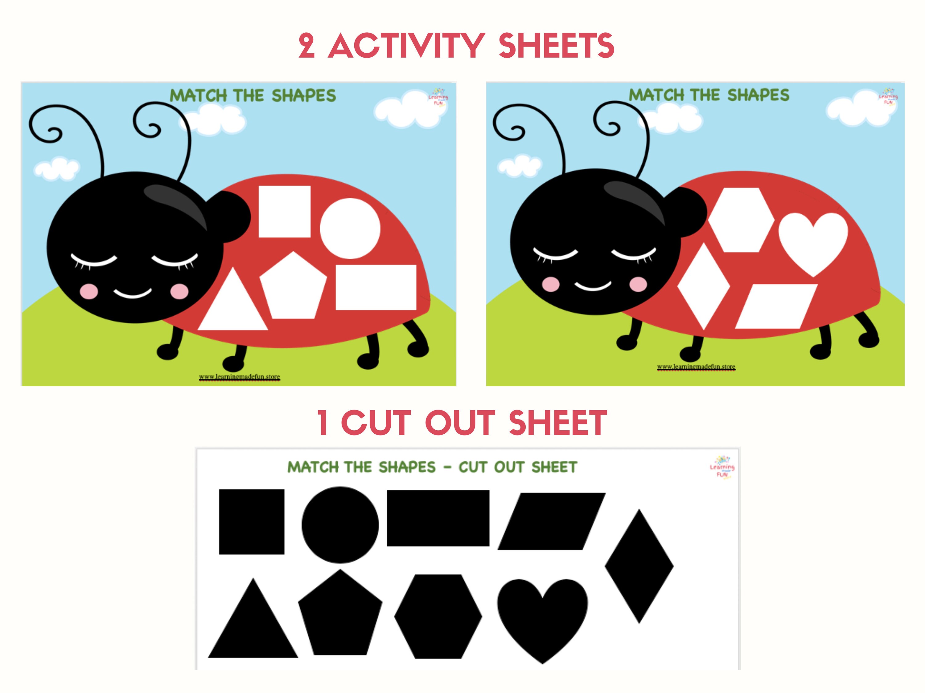 Ladybug Shapes Matching Activity: Printable Busy Book (PDF) - Etsy