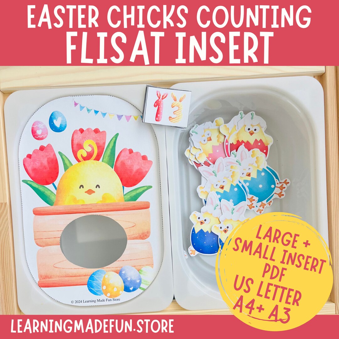 Easter Chicks Counting to 20, Printable Flisat Insert, Trofast Insert ...