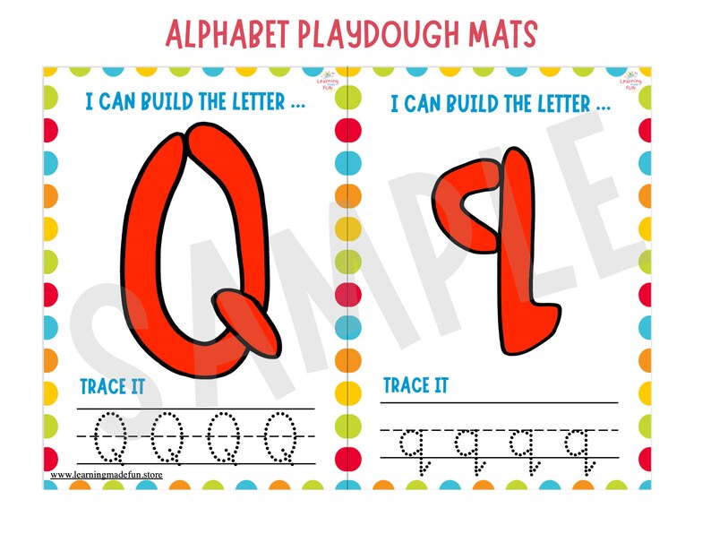 Alphabet Play Doh Cards Toddler Activities ABC Play Dough Mats | Etsy