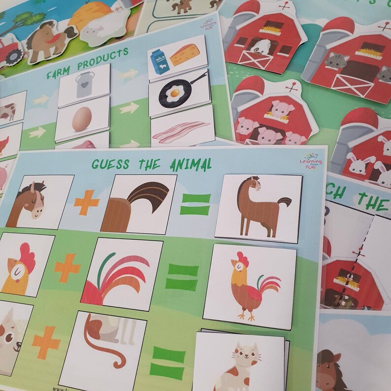 Farm Animals Busy Book Learning Binder Preschool Busy Book - Etsy