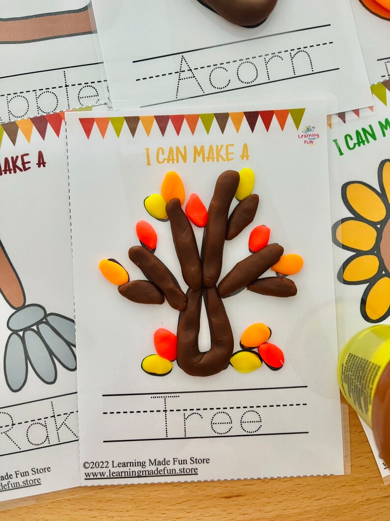 Fall Play Dough Mats Preschool Printables Play Doh Mats - Etsy