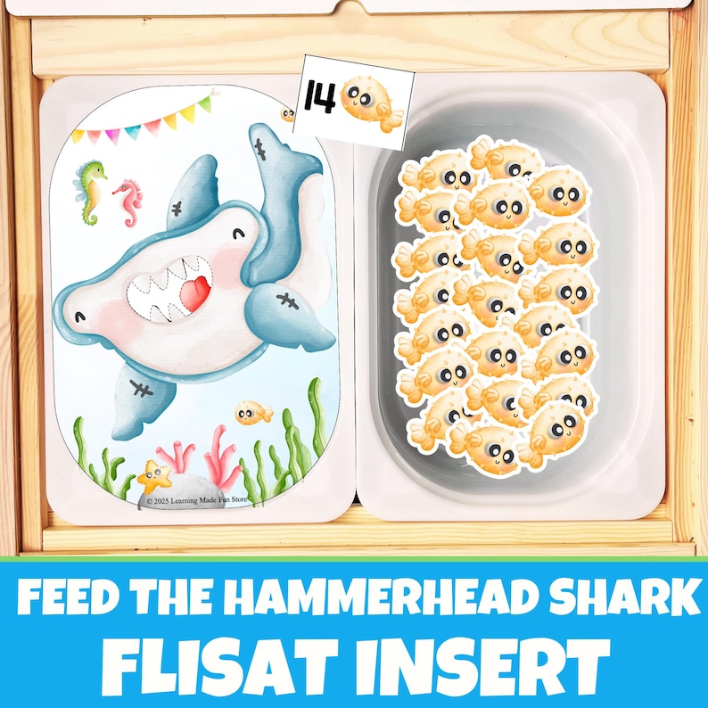 Feed Hammerhead Shark Count 20, Printable Flisat Insert, Trofast Insert ...