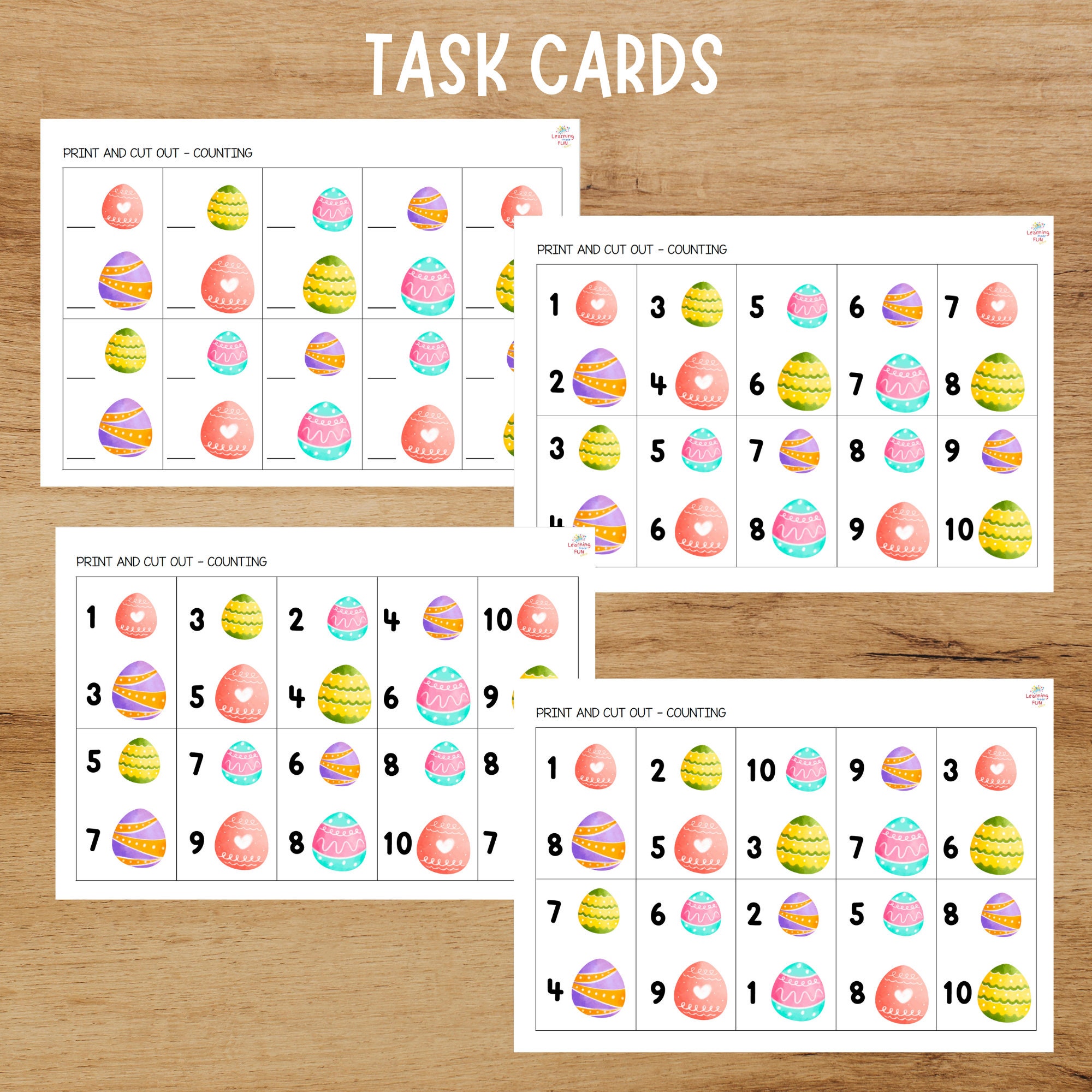 Easter Egg Count and Sort Flisat Insert, Preschool Printable (digital ...