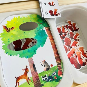 Squirrels Sort by Size, Printable Flisat Insert, Trofast Insert ...