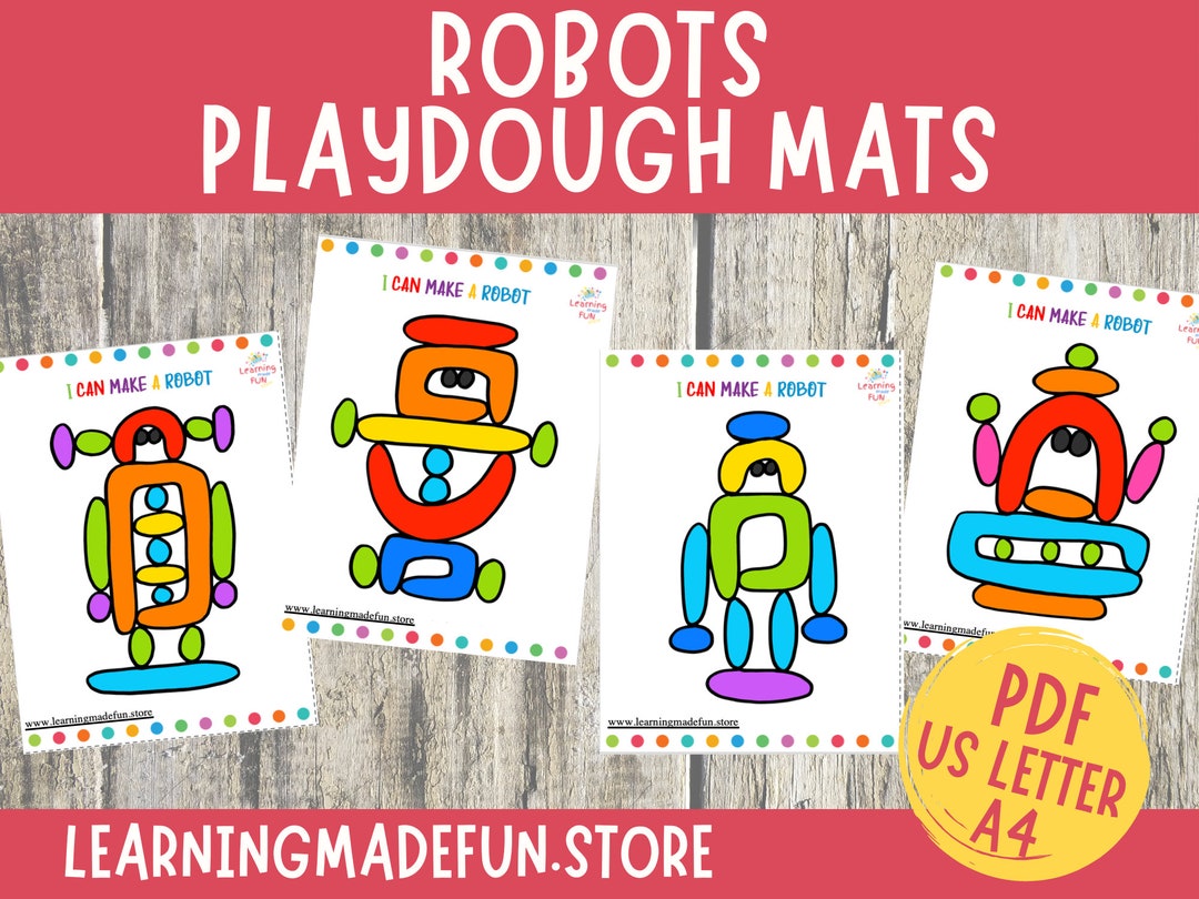 Robot Play Dough Mats: Fine Motor Skills Activity (digital Download) - Etsy