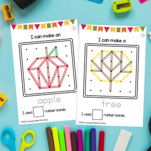 Fall Geoboard Task Cards, Autumn Unit Activity Mats, Preschool Centers ...