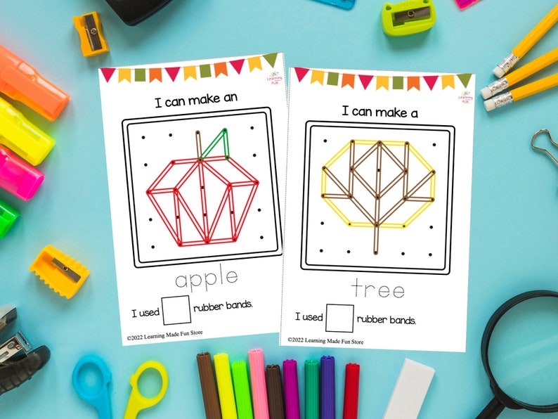 Fall Geoboard Task Cards Autumn Unit Activity Mats Preschool - Etsy