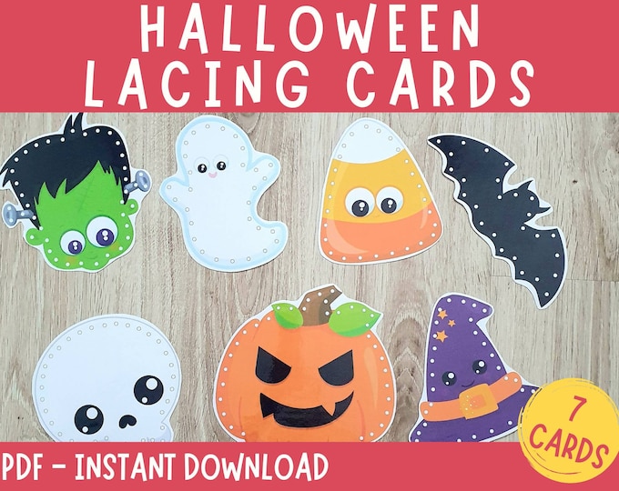 Fall Lacing Cards, Preschool Fine Motor Skill Activity, Fall Toddler ...