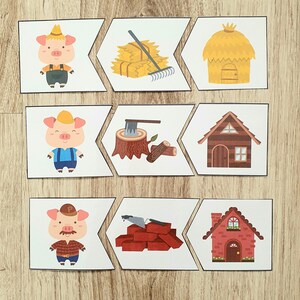 Three Little Pigs Matching Games, Shadow Matching, Toddler Learning ...