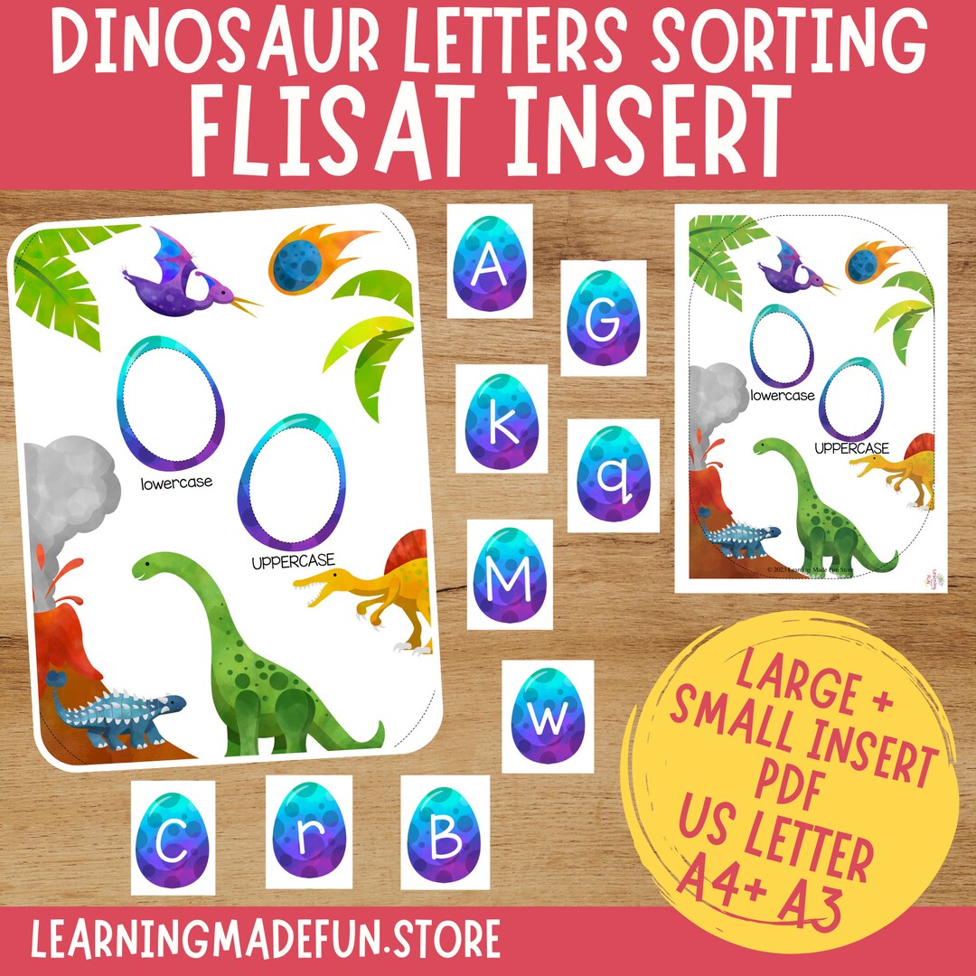 Dinosaur Eggs Sorting Letters Printable Flisat Insert, Trofast Insert ...