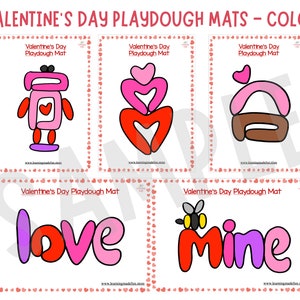 Valentine's Day Play Dough Mats: Fine Motor Skills Activity (PDF) - Etsy