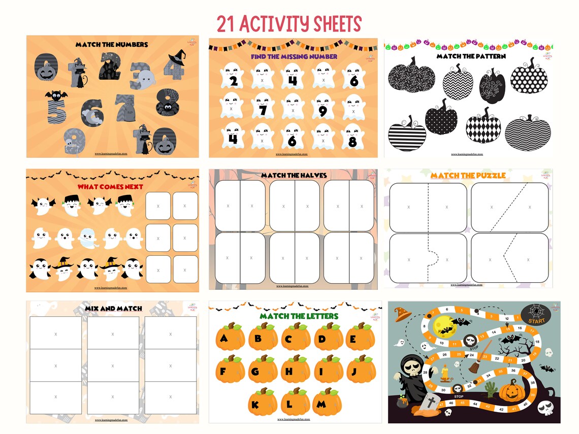 Halloween Busy Book Toddler Matching Games Busy Book | Etsy