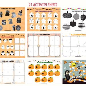 Halloween Busy Book, Toddler Matching Games, Busy Book Printable ...