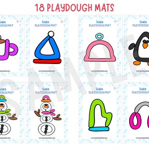 Winter Play Dough Mats, Printable Play Doh Toddler Activities, Winter ...