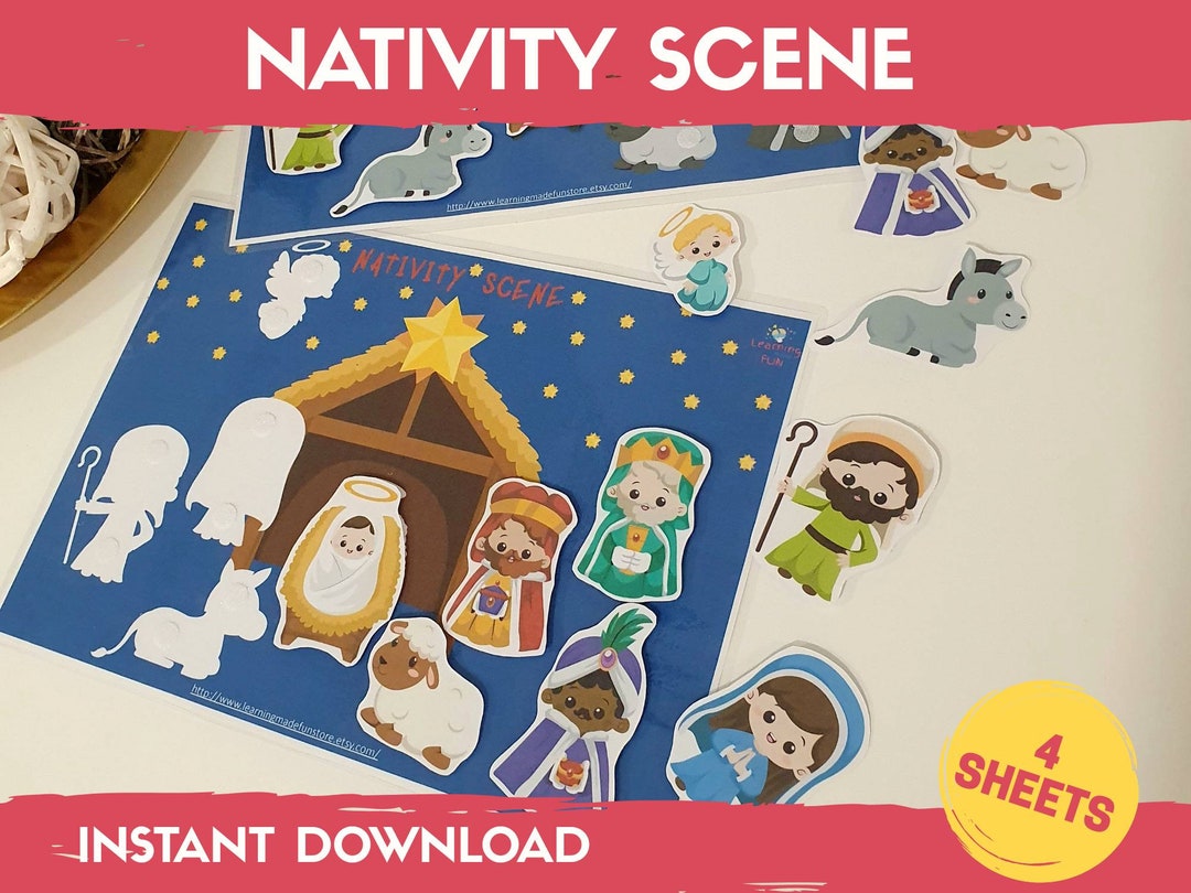 Nativity Scene Matching Game: Christmas Busy Book Printable (digital ...