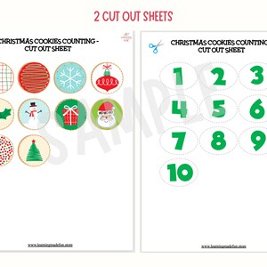 Christmas Cookie Jar Counting Activity, Numbers 1-10 Count, Count ...