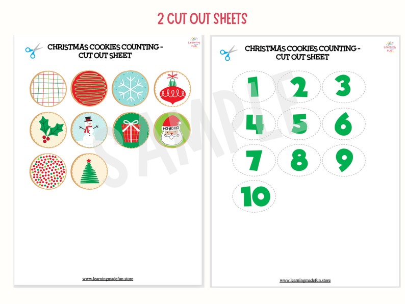 Christmas Cookie Jar Counting Activity Numbers 1-10 Count - Etsy