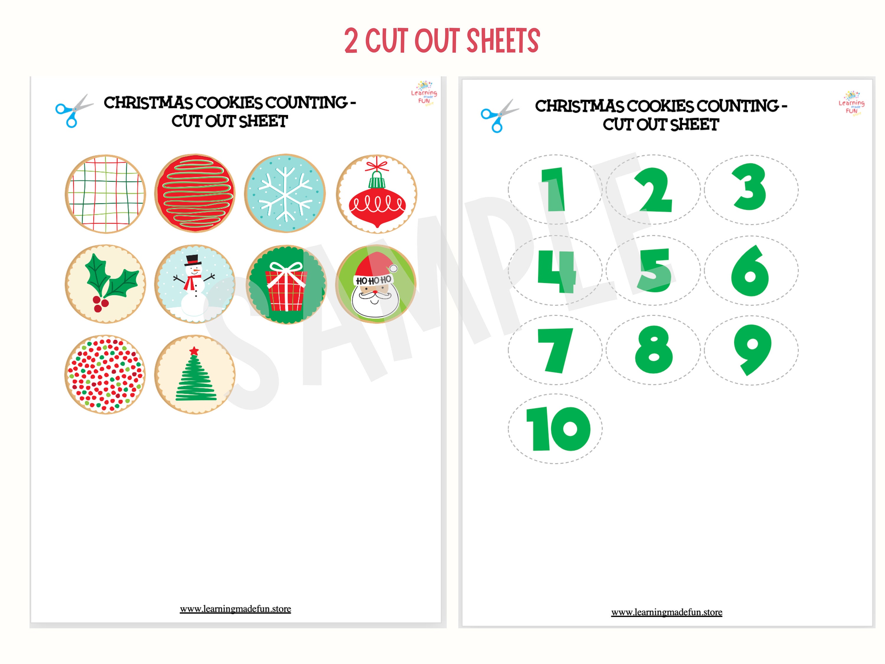 Christmas Cookie Jar Counting Activity: Toddler Printable (digital ...