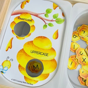 Bees Sorting Letters Printable Flisat Insert, Trofast Insert, Preschool ...
