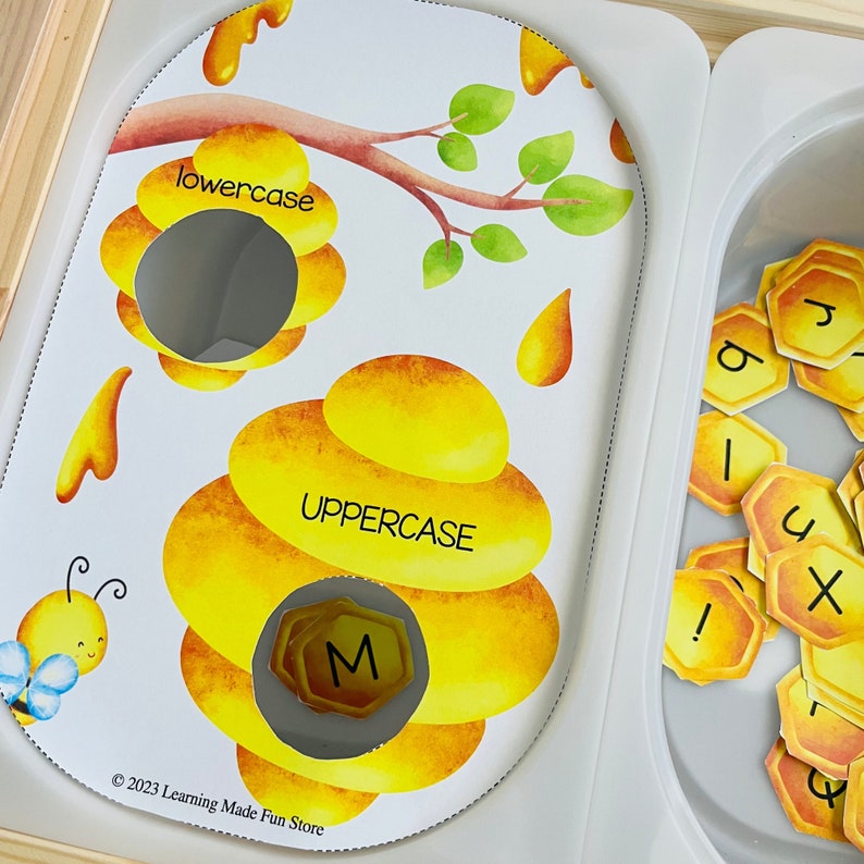 Bees Sorting Letters Printable Flisat Insert, Trofast Insert, Preschool ...