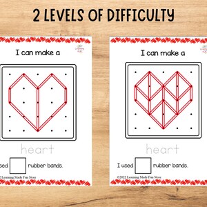 Valentines Day Geoboard Task Cards, Activity Mats, Preschool Centers ...